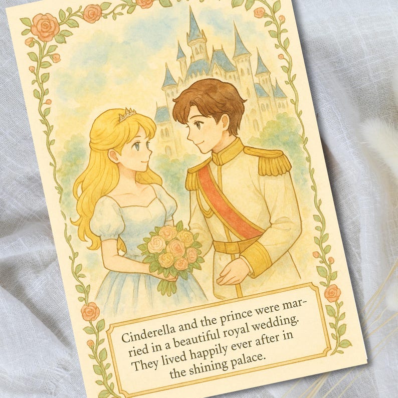 Cinderella Printable Storybook Pages, Vintage Fairytale Junk Journal ...