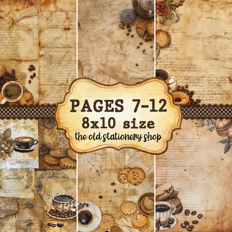 Vintage Coffee Paper Pack Vintage Junk Journal Printable Pages ...
