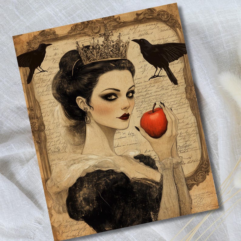 Snow White Paper Pack, Vintage Fairytale Junk Journal Printable Pages ...