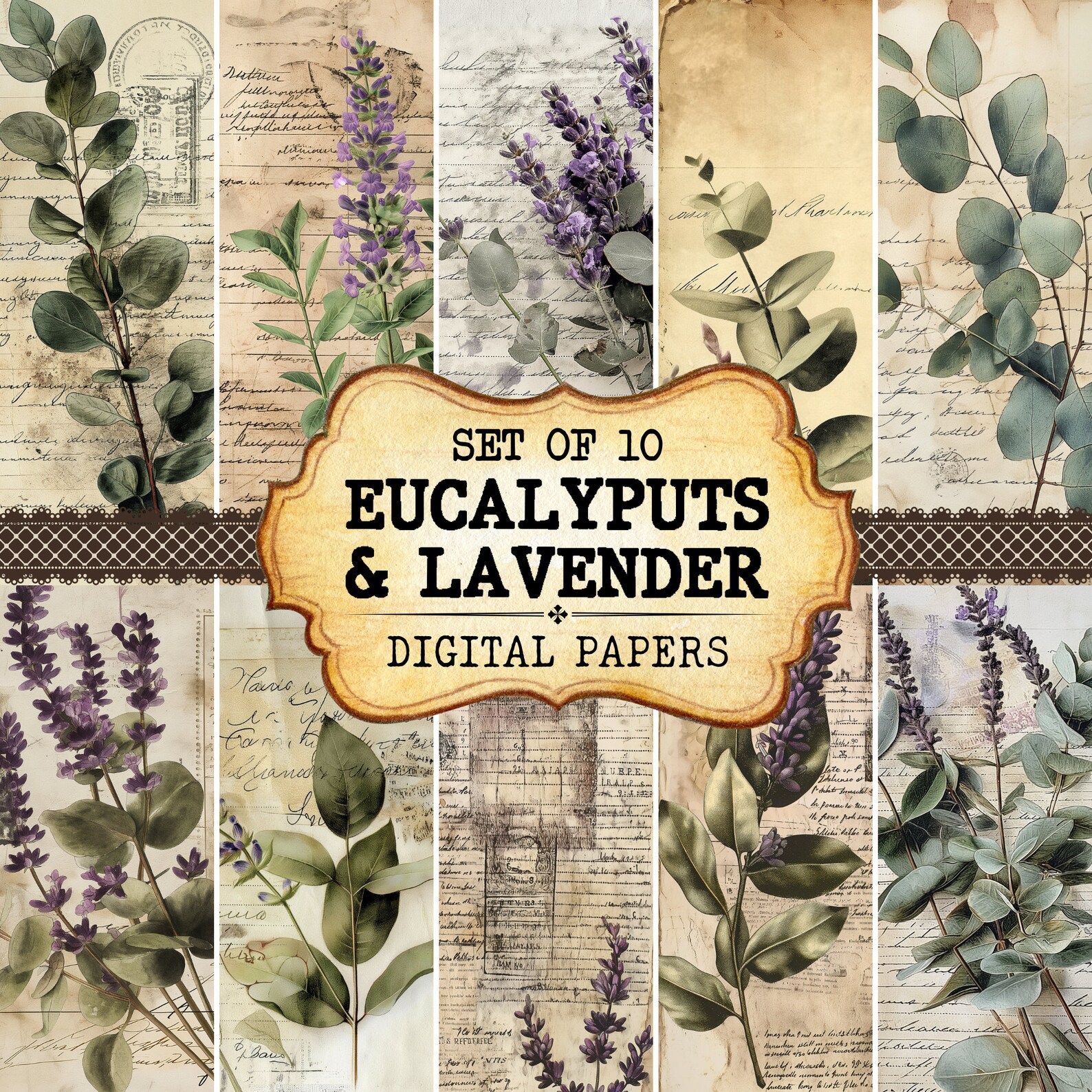 Botanical Paper Pack Vintage Junk Journal Printable Page Scrapbooking ...