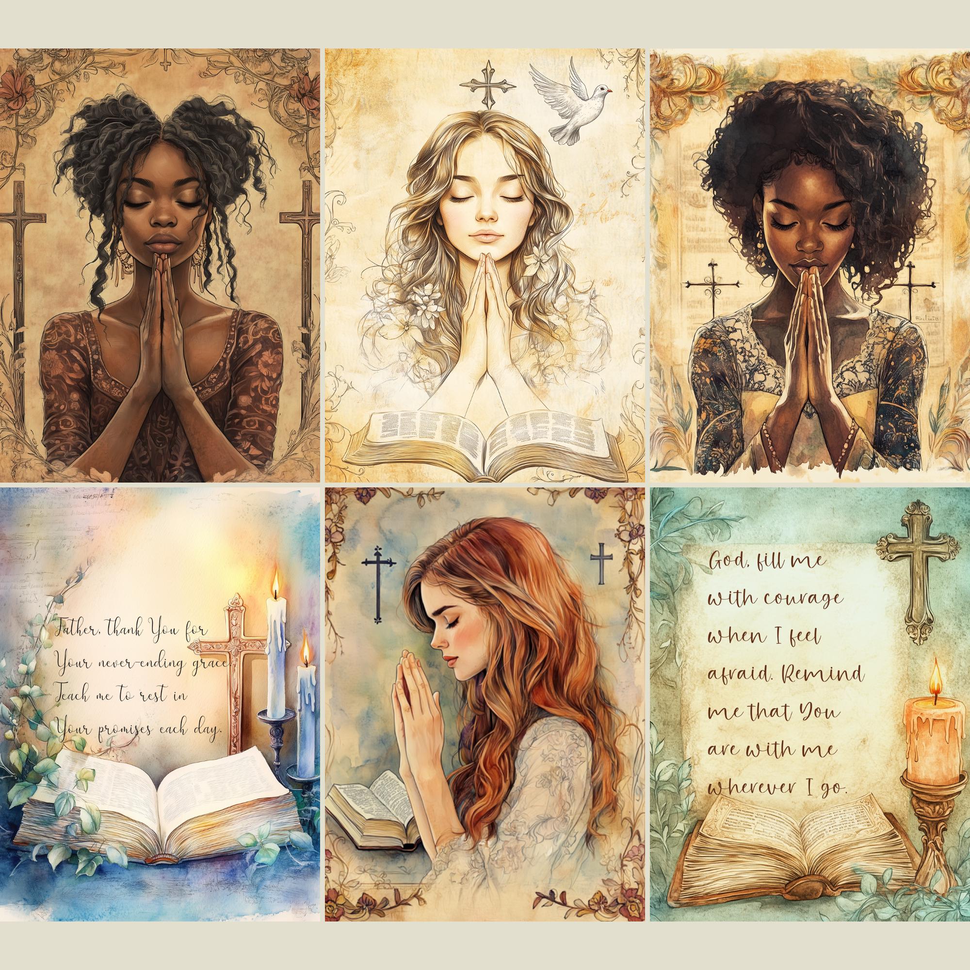 Prayers Paper Pack, 24 Pages Printable Junk Journal, Vintage Bible ...