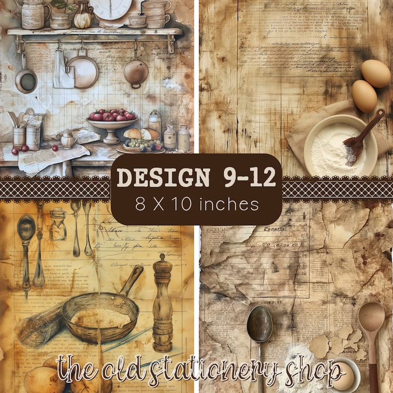 Old Kitchen Paper Pack Vintage Junk Journal Printable Pages ...