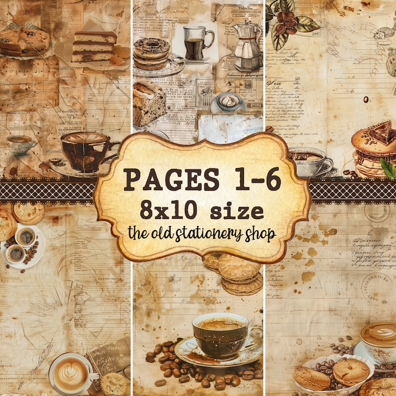 Vintage Coffee Paper Pack Vintage Junk Journal Printable Pages ...