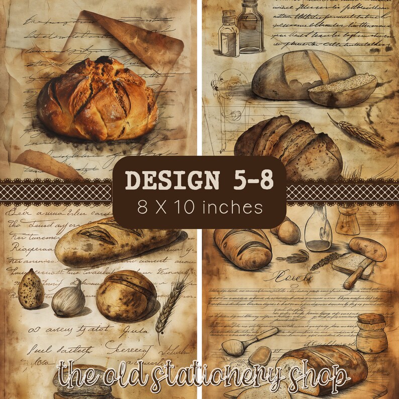 Vintage Bread Paper Pack Vintage Junk Journal Printable Pages ...