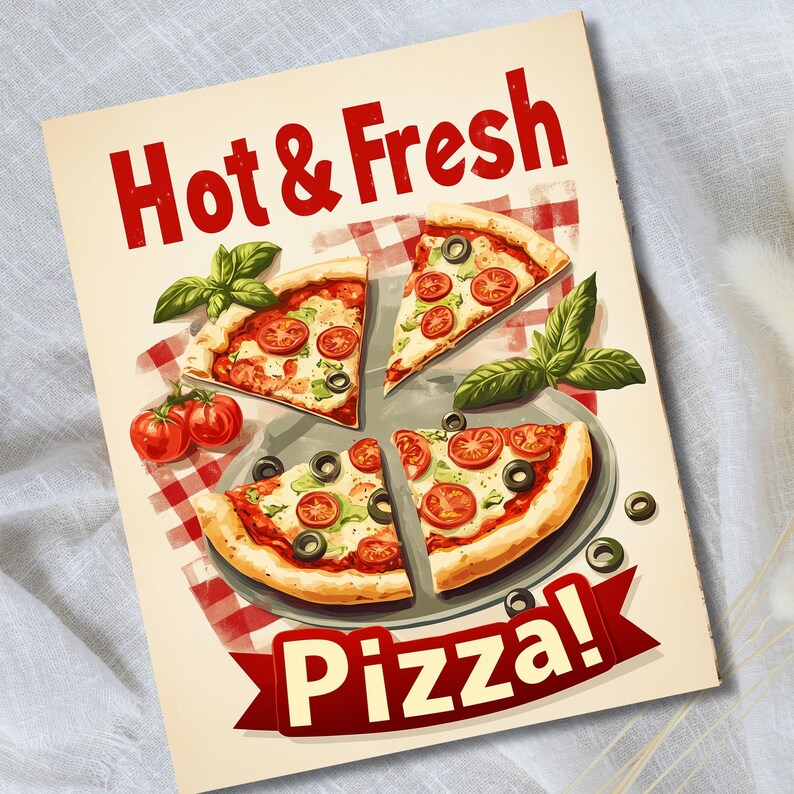 Pizza Paper Pack, 30 Pages Printable Junk Journal Set, Pizza Wall Art ...