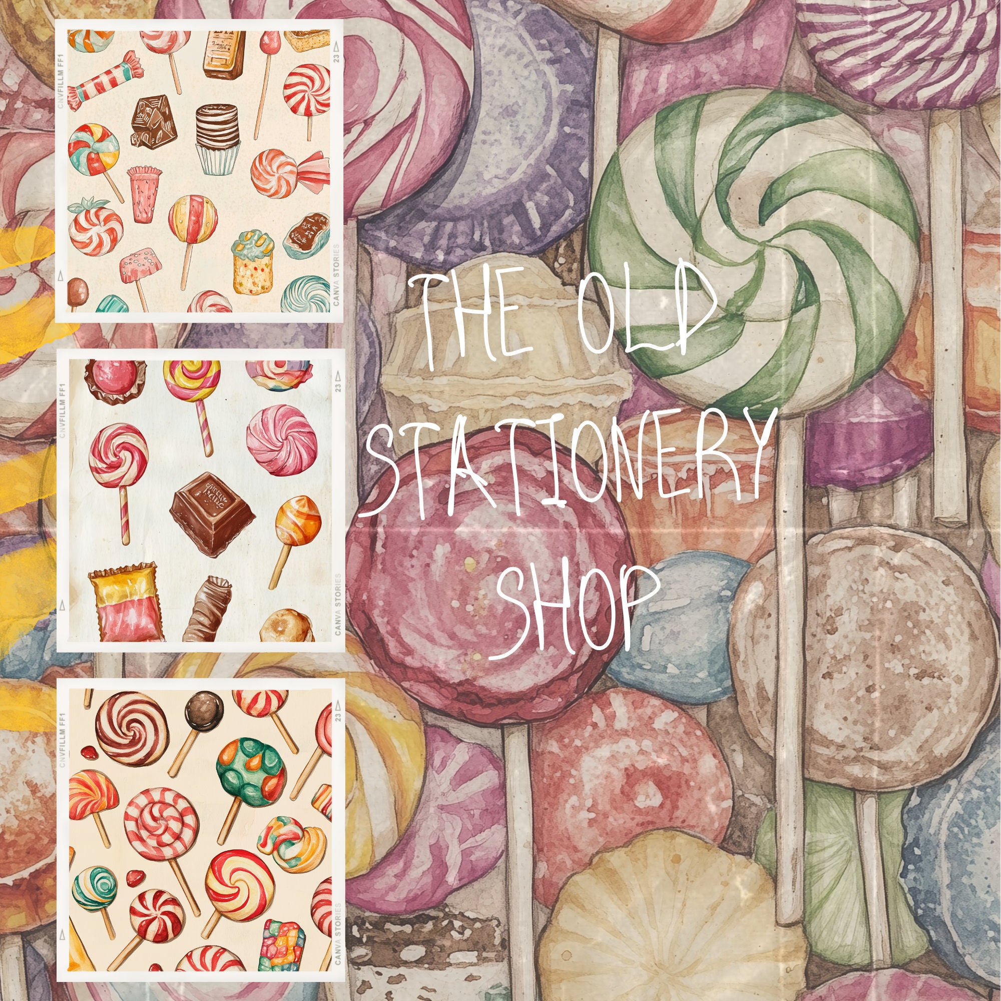 Candy Paper Pack, Vintage Junk Journal Sweets Printable Pages Colorful ...
