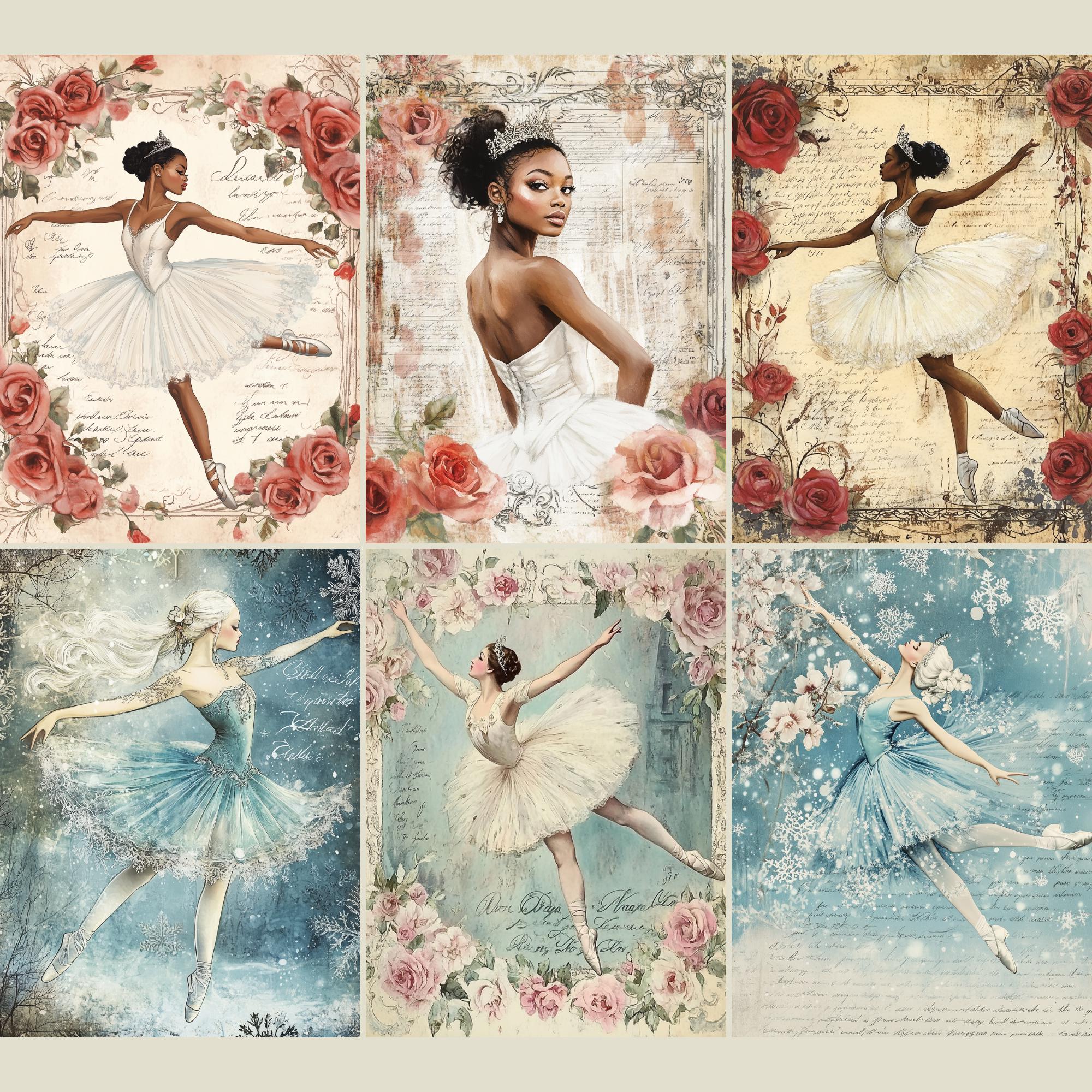 Pastel Ballet Paper Pack, 18 Printable Stationery Sheet, Vintage ...