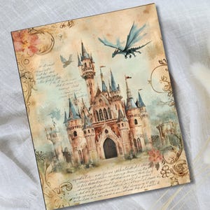 Old Castles Paper Pack, 12 Printable Junk Journal Pages, Magical ...