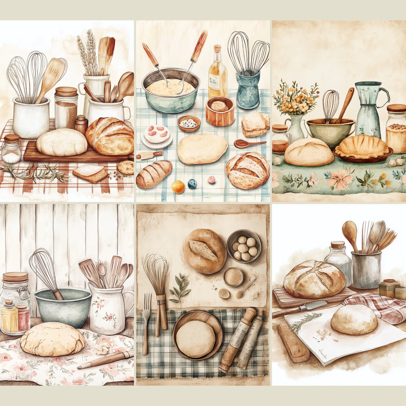 Baking Paper Pack Vintage Junk Journal Printable Pages Scrapbooking ...