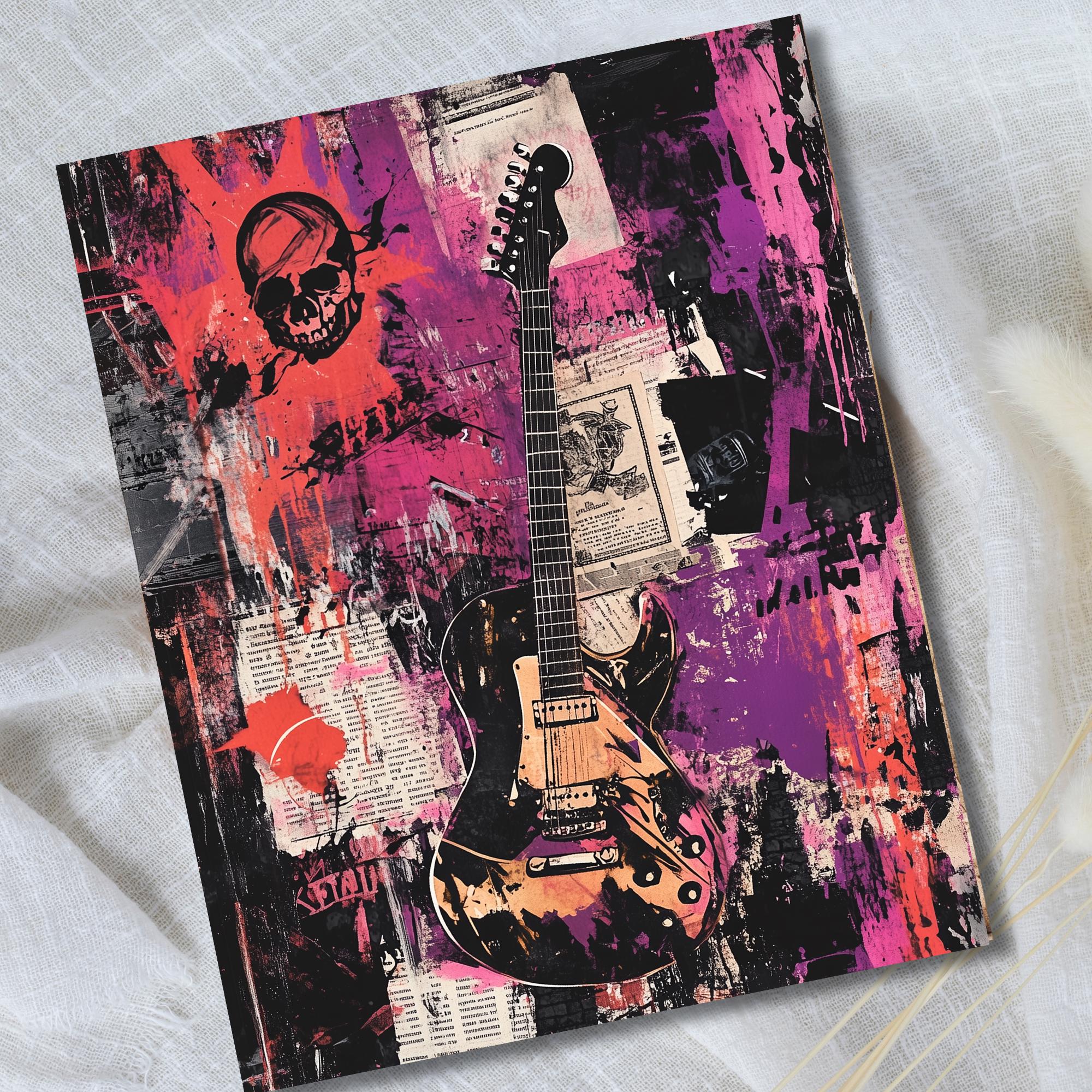 Punk Rock Paper Pack, 18 Printable Junk Journal Pages, Music Ephemera ...