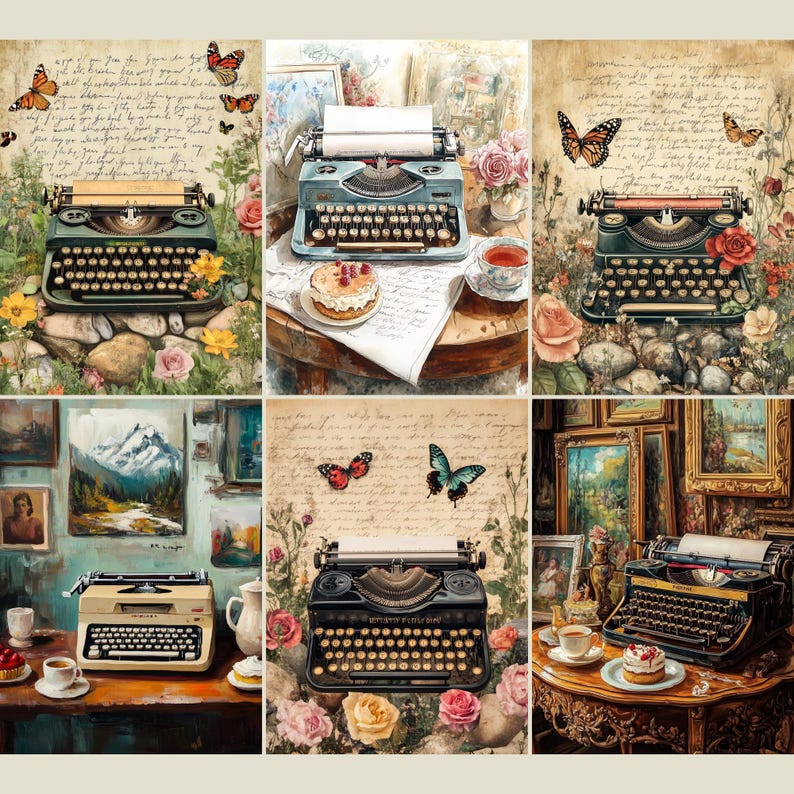 Typewriter Paper Pack - 24 Pages Printable Junk Journal Vintage ...