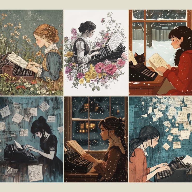 Typewriter Paper Pack - 24 Pages Printable Junk Journal Vintage ...