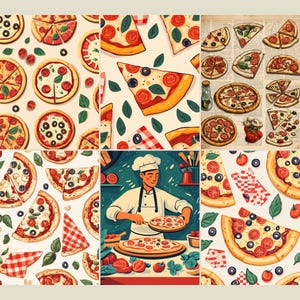 Pizza Paper Pack, 30 Pages Printable Junk Journal Set, Pizza Wall Art ...