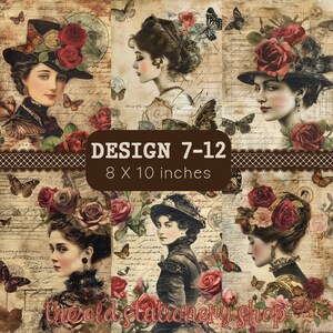 Victorian Roses Paper Pack Vintage Junk Journal Printable Pages ...