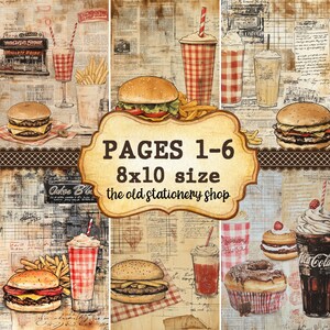 Fastfood Paper Pack Vintage Junk Journal Set Printable Pages ...