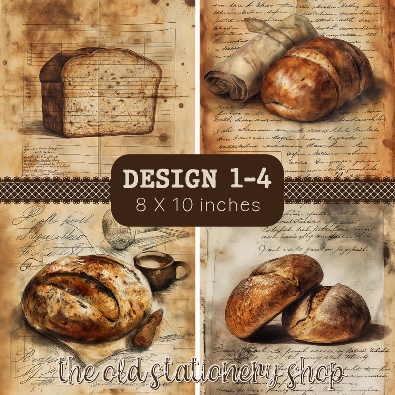 Vintage Bread Paper Pack Vintage Junk Journal Printable Pages ...