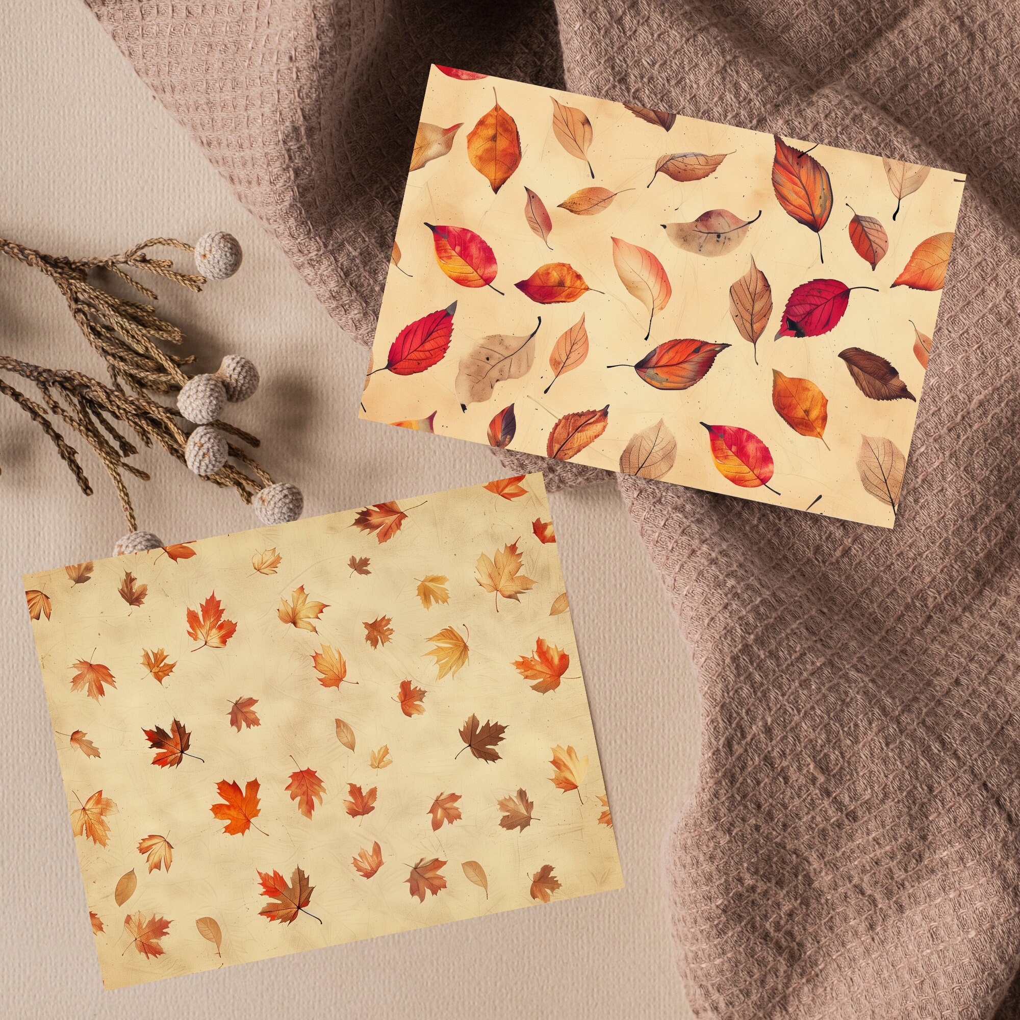 Autumn Paper Pack Vintage Junk Journal Printable Pages Fall Maple ...