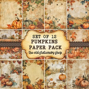 Fall Pumpkins Paper Pack Vintage Junk Journal Printable Pages ...