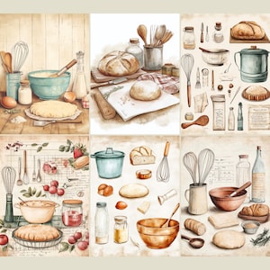 Baking Paper Pack Vintage Junk Journal Printable Pages Scrapbooking ...