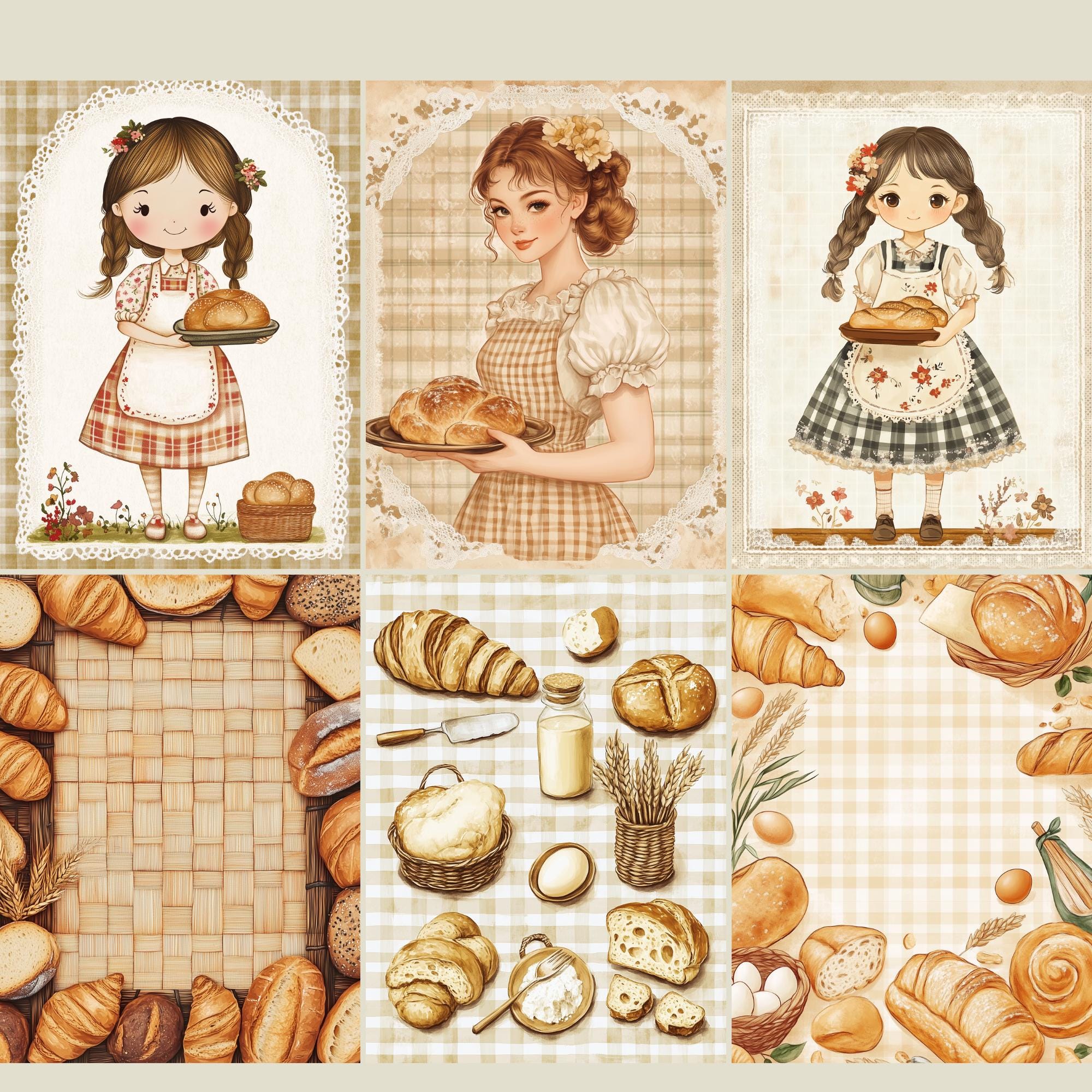Bread Baker Pack, 24 Printable Pages, Baking Junk Journal, Cute Kitchen ...