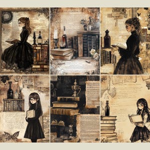 Dark Academia Paper Pack, Vintage Junk Journal Printable Pages ...
