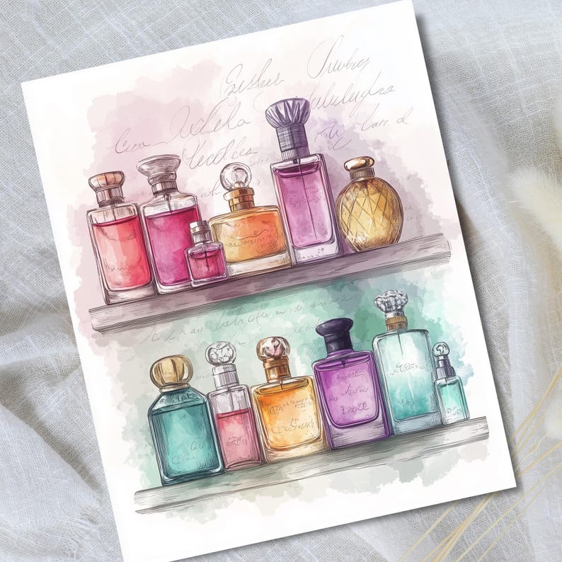 Perfume Paper Pack, Vintage Junk Journal Printable Pages Scrapbooking ...