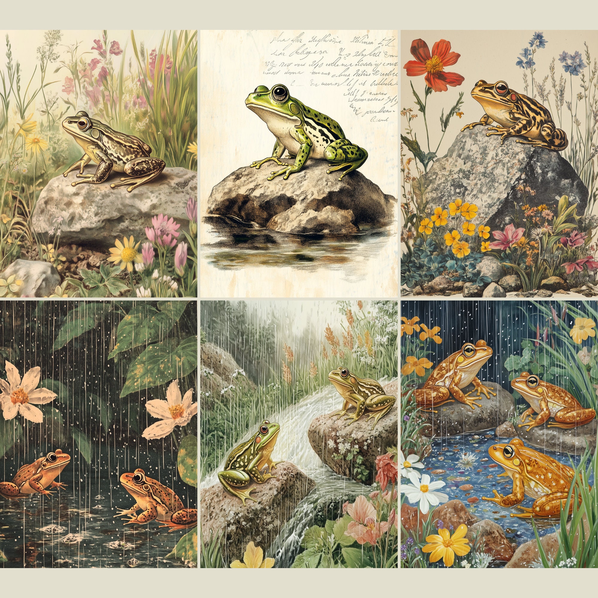 Vintage Frogs Paper Pack Vintage Junk Journal Printable Pages ...