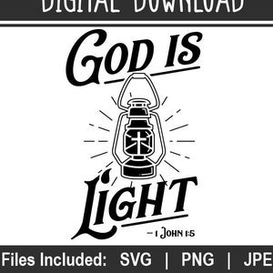 God is Light SVG, Scripture SVG, Scripture Cut File, God SVG, Jesus ...