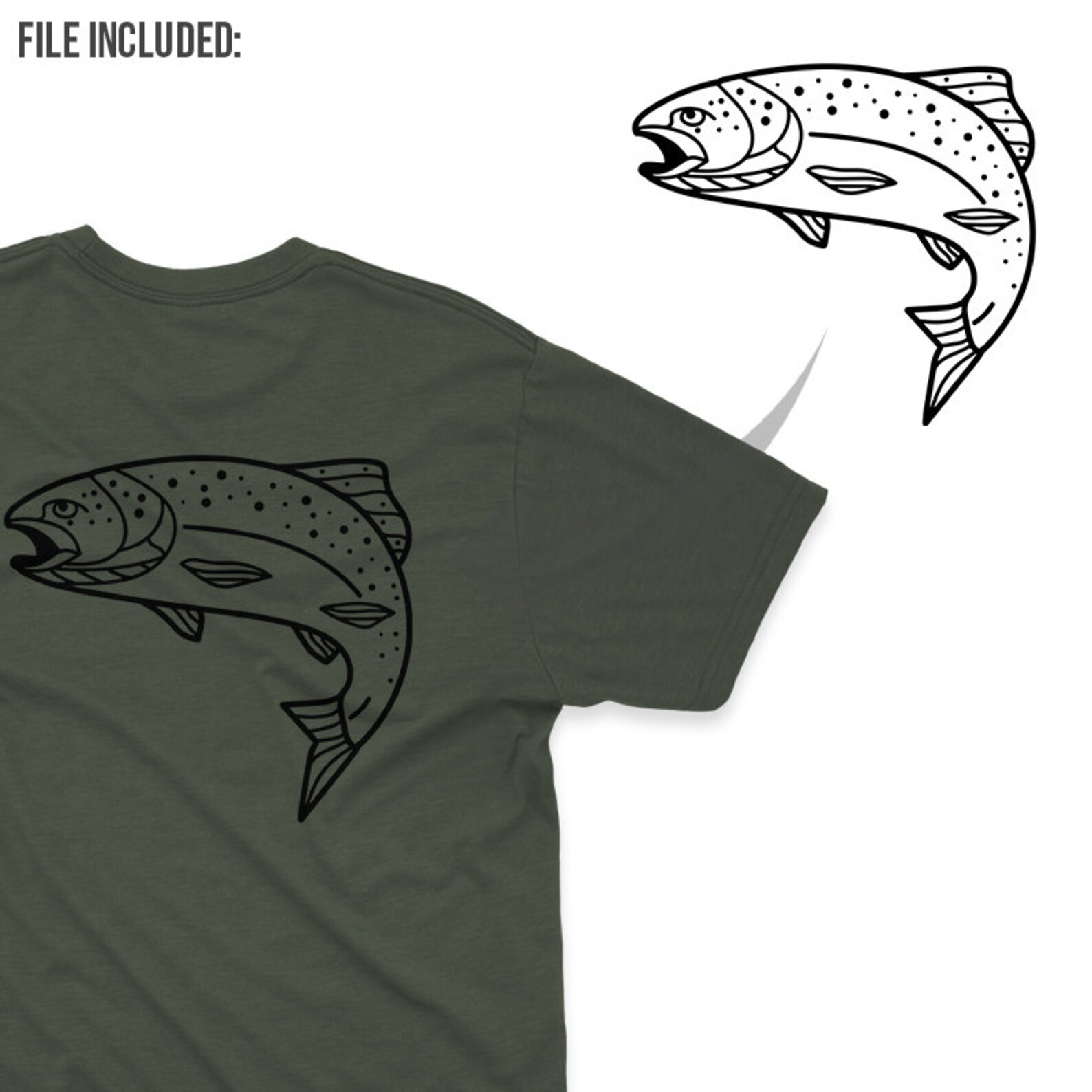 Trout SVG, Fish SVG, Trout Cut File, Fishing SVG, Trout Download ...