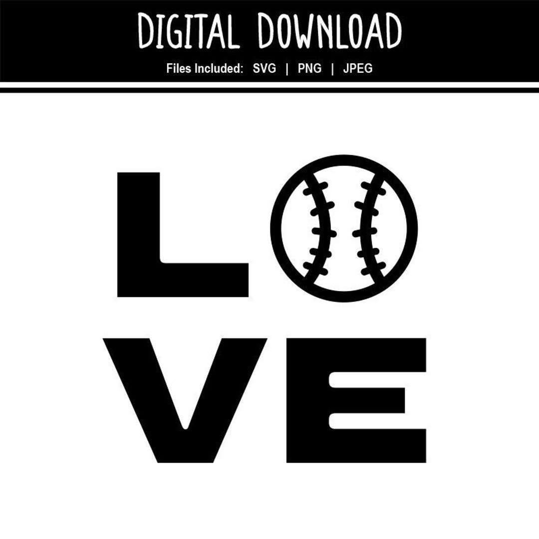 Love Baseball Svg, Love SVG, Baseball Cut File, Baseball SVG, Baseball ...