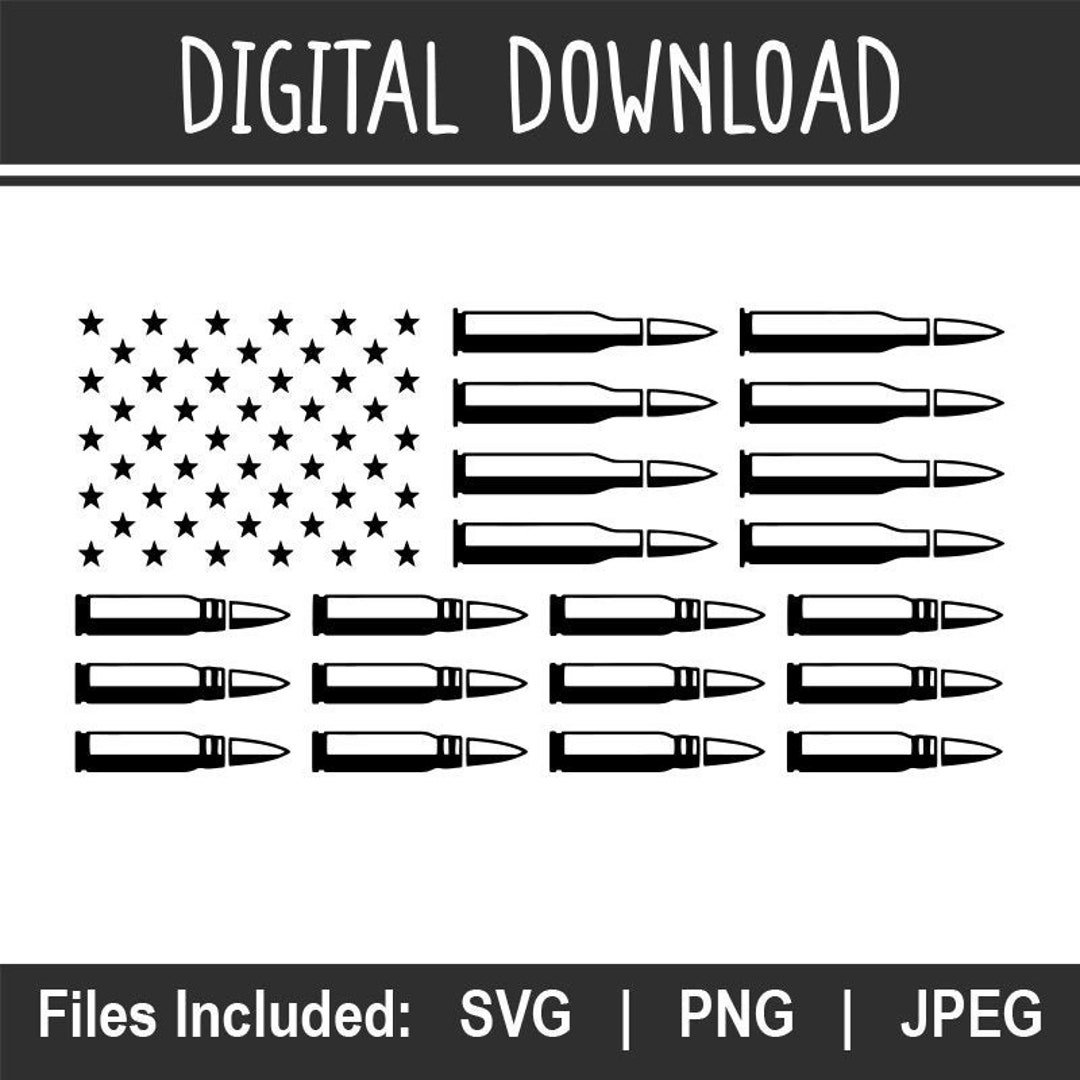 Bullet American Flag, Usa Flag SVG, Usa Cut File, Flag SVG, Us Flag SVG ...