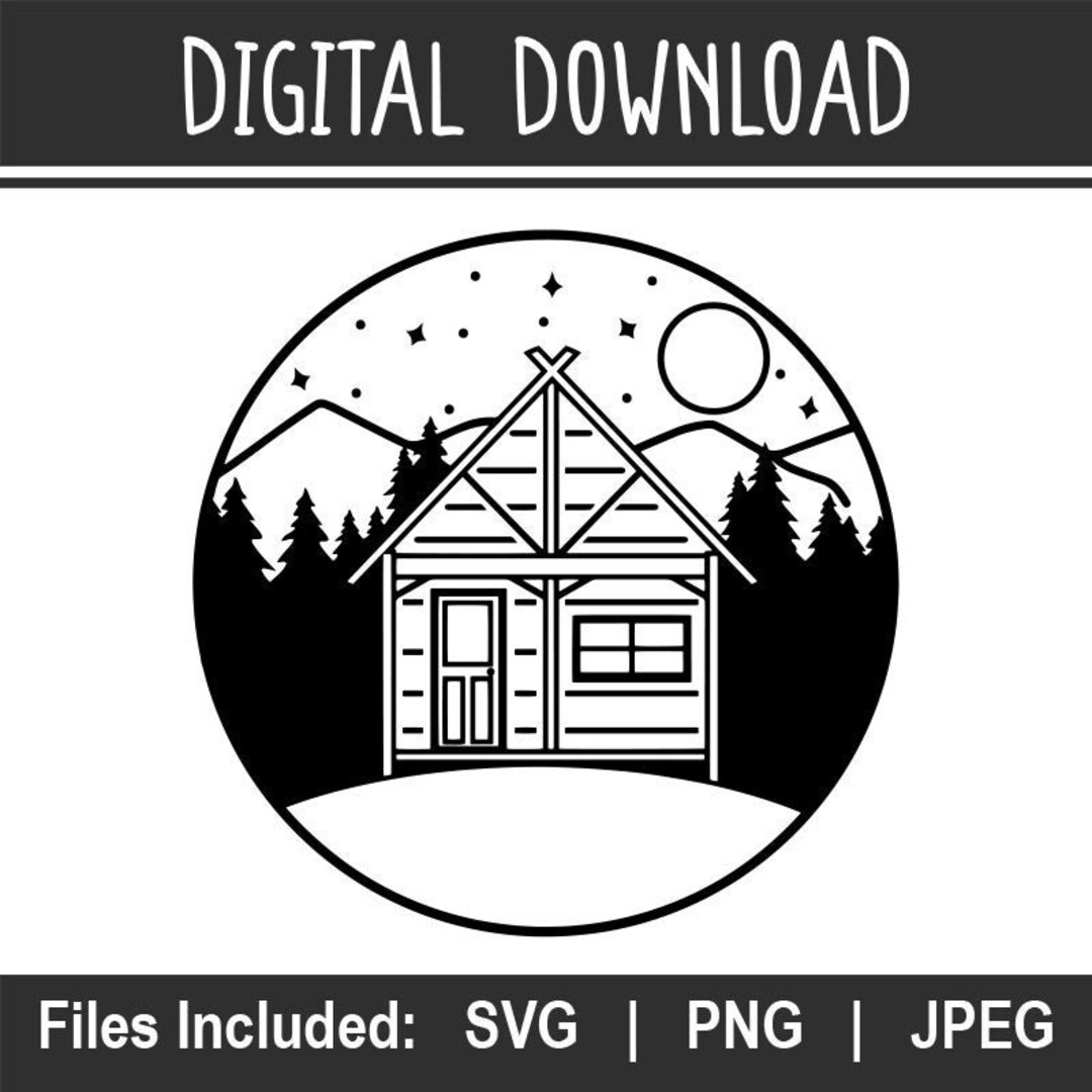 Árboles de cabaña SVG, Archivo de corte de cabina, Pino SVG, Lago SVG ...