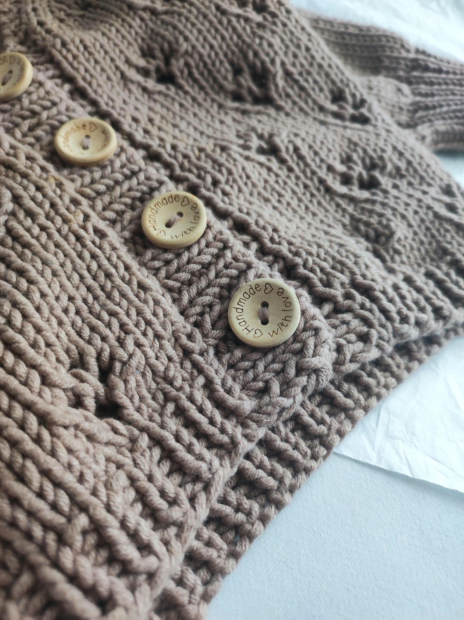 Organic Cotton Cardigan for Baby • Stylish Brown Toddler Cardigan ...