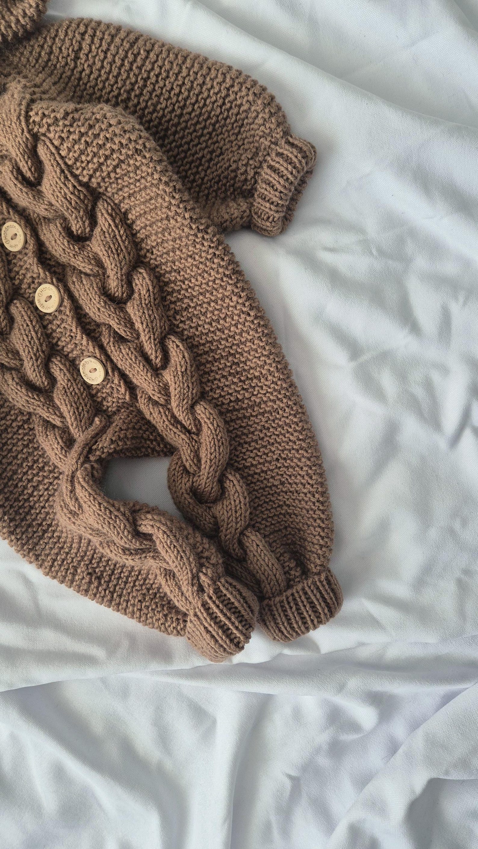 Hooded Bear Overall • Knit Wool Bear Outfit • Handmade Baby Shower Gift ...