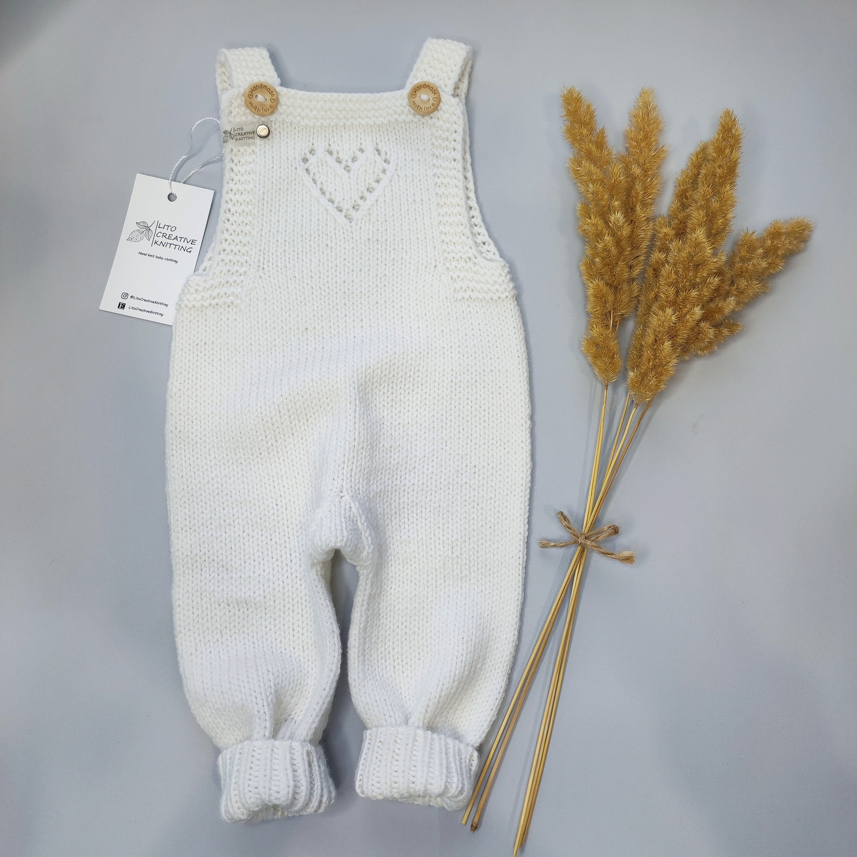 Hand Knit Romper for Baby With Heart /coming Home Woolen Outfit With ...