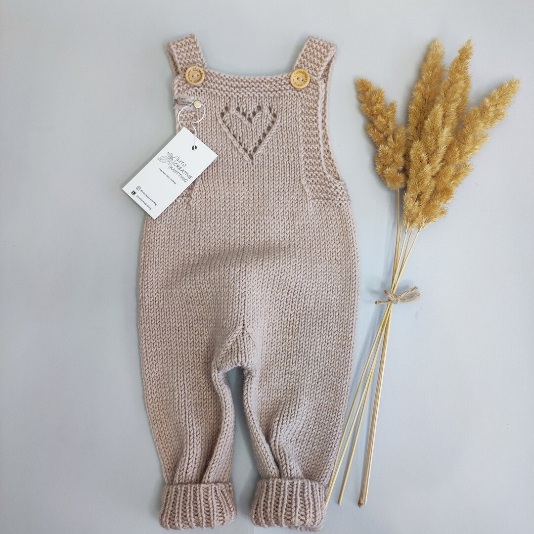 Hand Knit Romper for Baby With Heart /coming Home Woolen Outfit With ...
