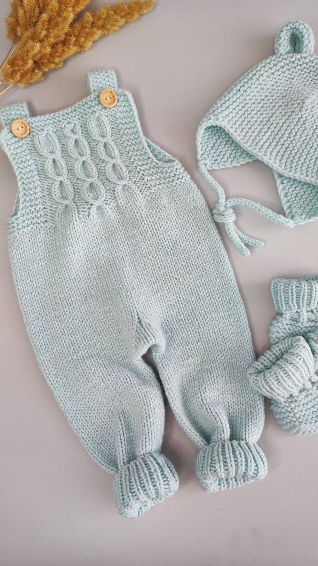 Baby Bear Hand Knit Set/ Lovely Baby Knit Set/ Woolen Winter - Etsy