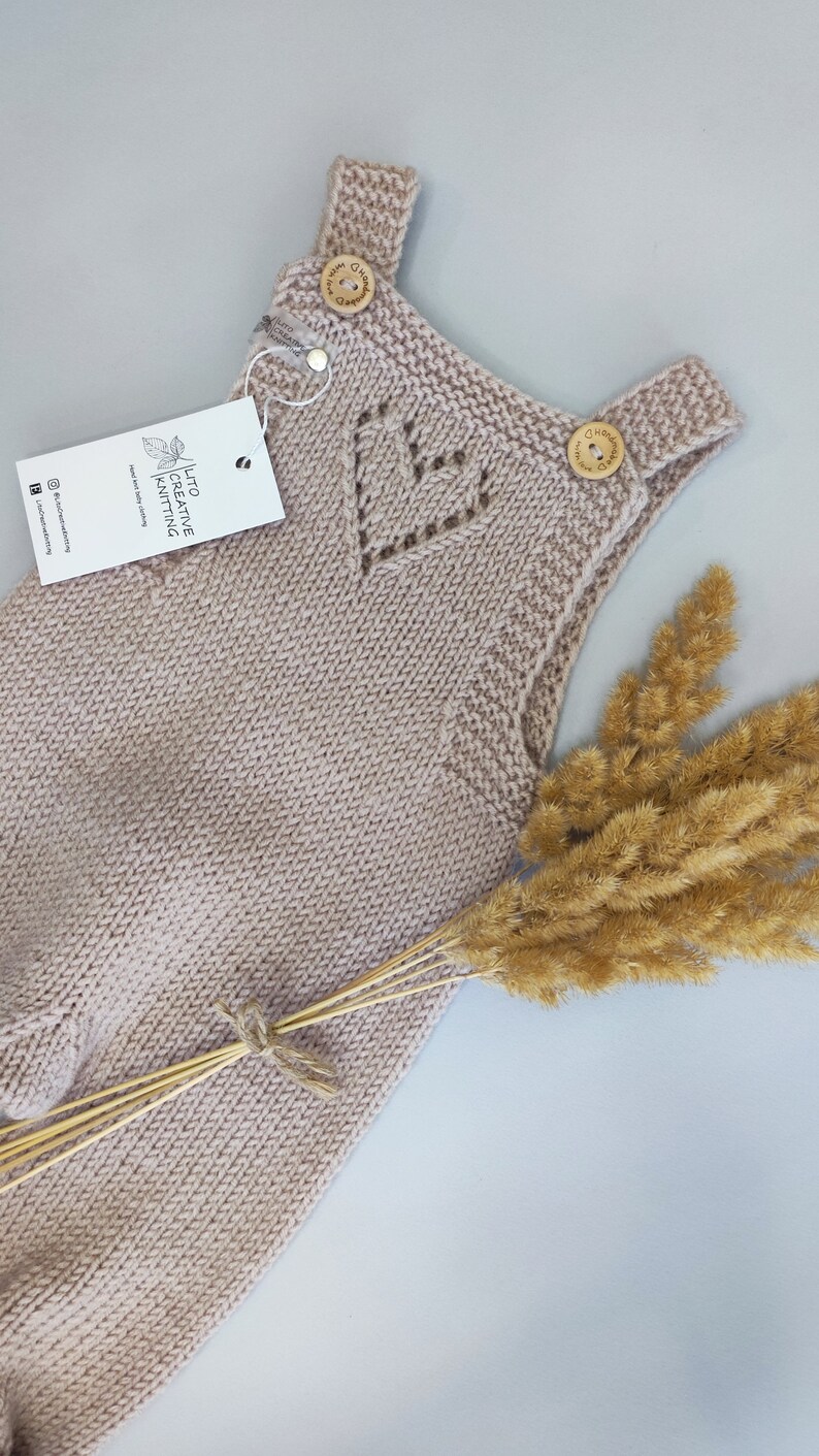 Knit Baby Romper With Heart /cute Wool Overall/wool Coming Home Baby ...