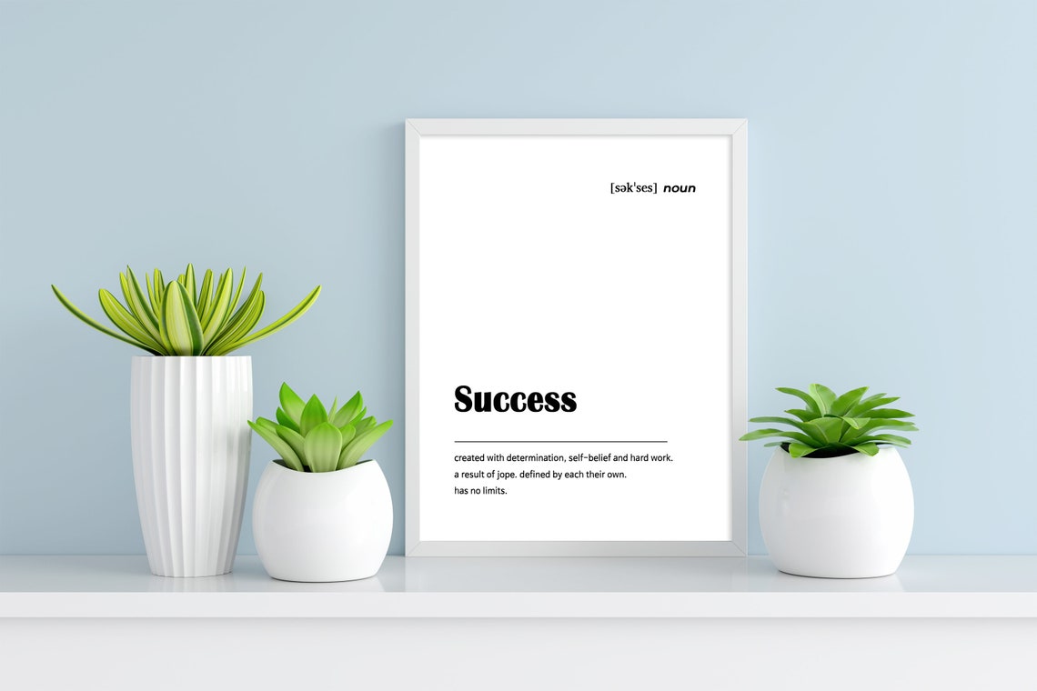 Success Definition Inspirational Quotes Prints Office Wall - Etsy