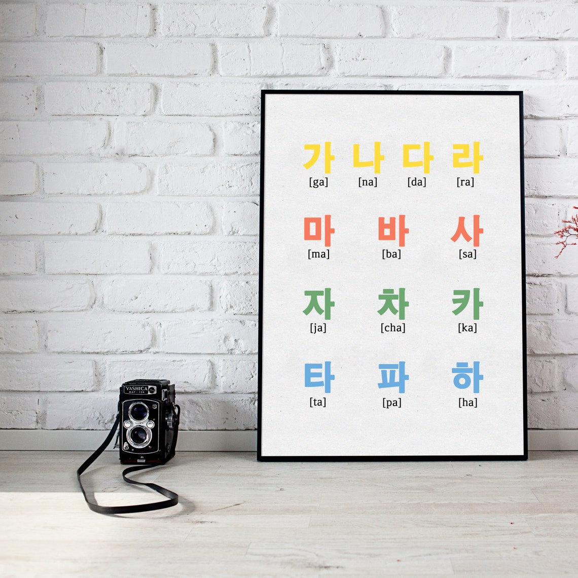 Korean Alphabet Chart Basic Hangul Chart Poster Hangul - Etsy