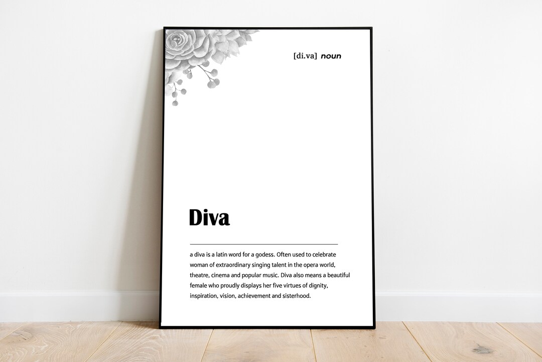Diva Definition Print Poster Digital Download Home Décor - Etsy