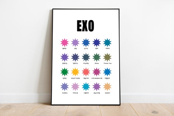 Exo Color Palette Wall Art Exo Poster Exo Art Print Kpop - Etsy