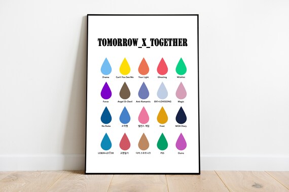TXT Color Palette Print TXT Poster TXT Art Print Kpop Wall | Etsy