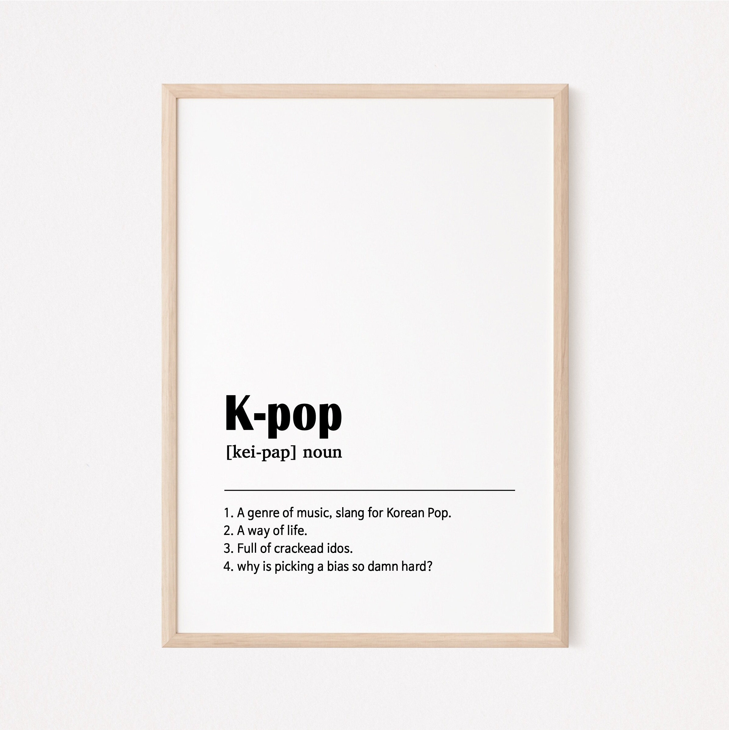 K-pop, K-pop Print, bts Poster, K-pop Definition, K-pop Wall Decor sold ...