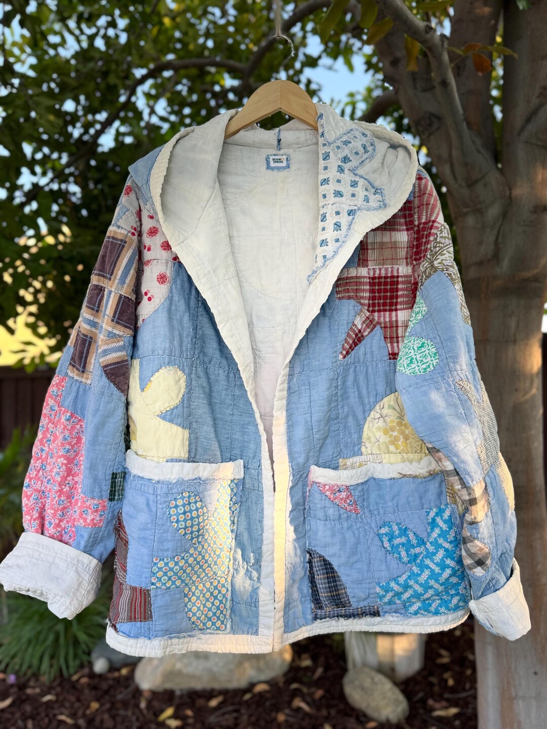 Vintage Turtle Applique Quilt Hoodie | One-of-a-kind Quilt Coat ...