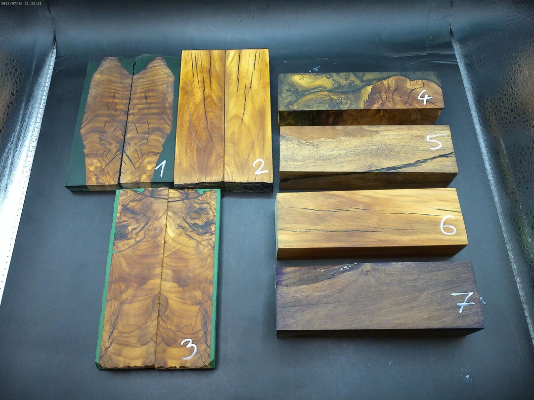 Olive Stabilized Handle Wood Knife Handle Block Turning Wood Burl Wood Wood Turning Blank Burl ...