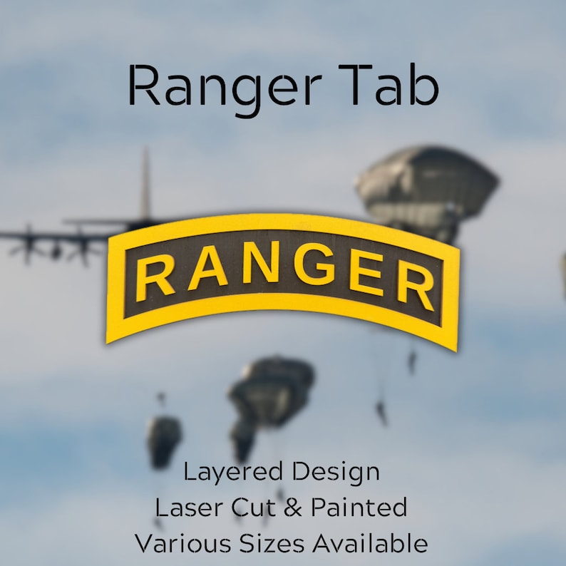 US Army Ranger Tab - Laser Cut & Painted - Etsy
