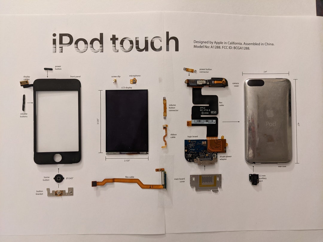 Printable PDF Ipod Touch 2nd Gen for Deconstructing Your Own Ipod - Etsy
