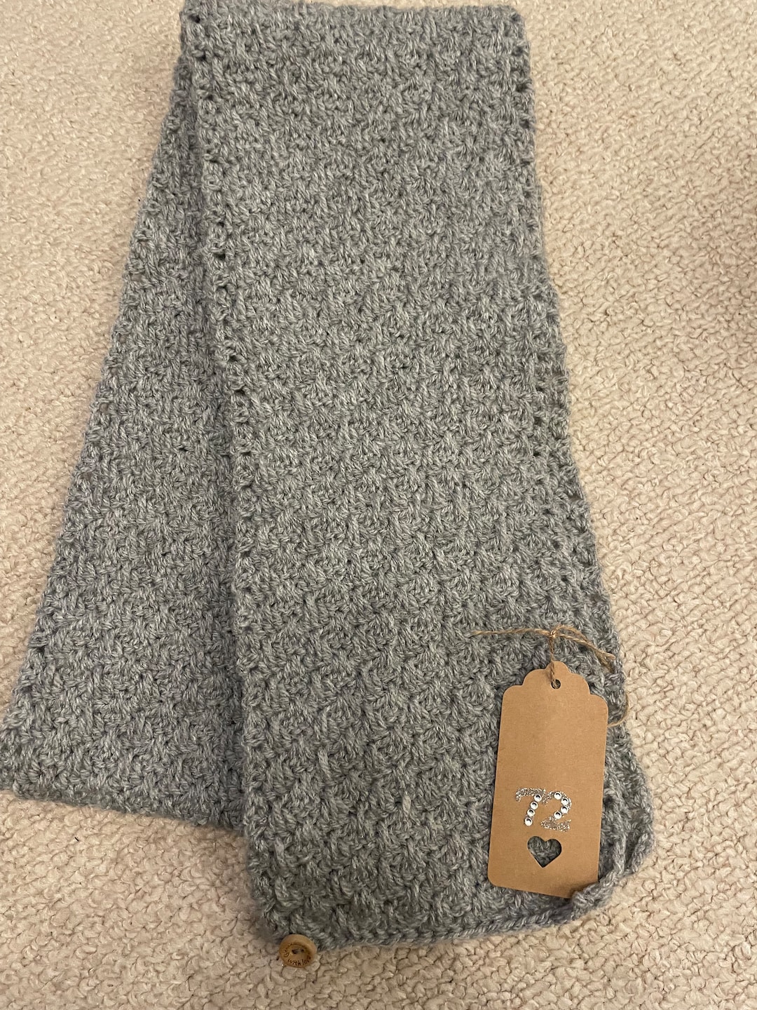 Slate Grey Crocheted Scarf - Etsy