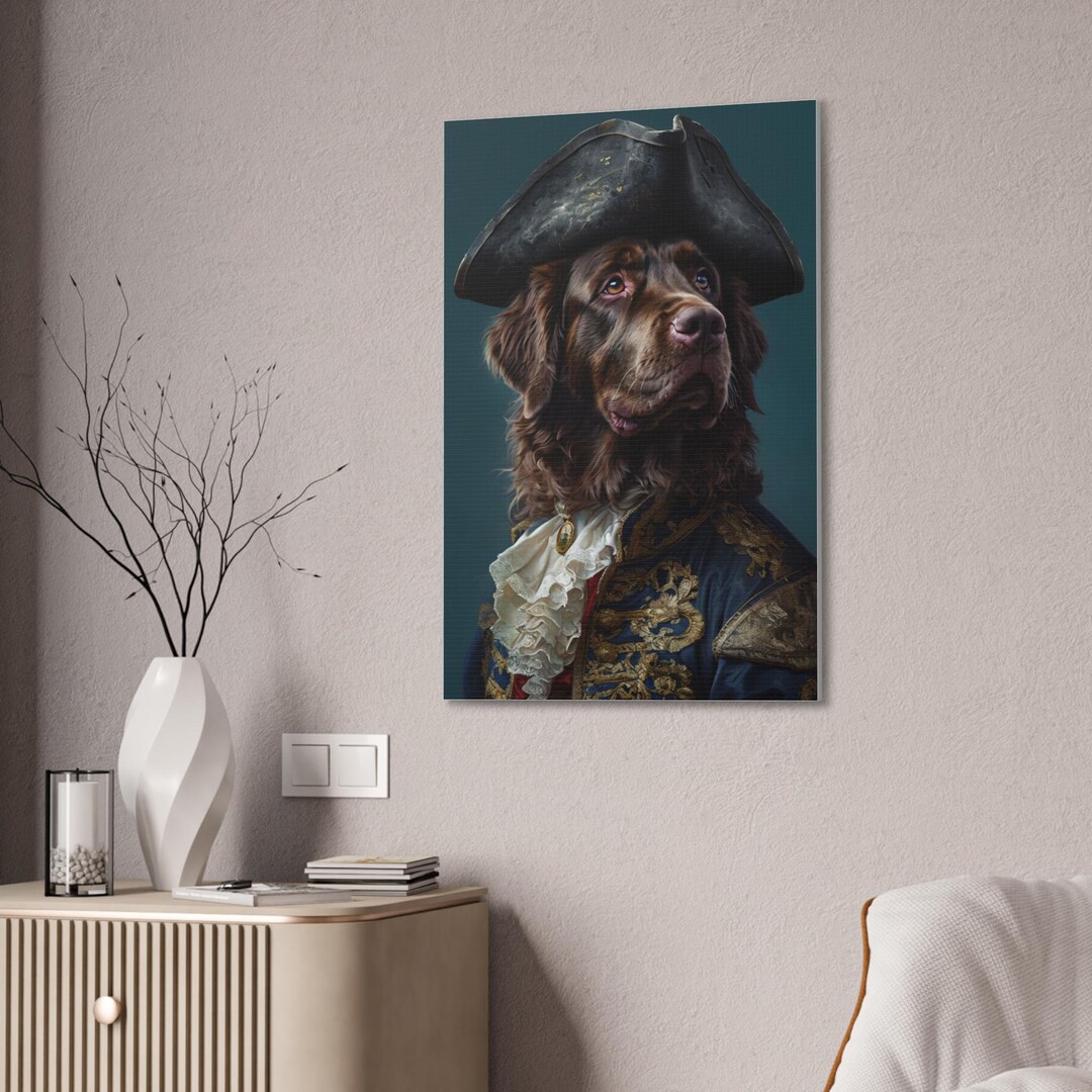 Newfoundland Admiral Dog on Canvas Stretched, 0.75" - Etsy